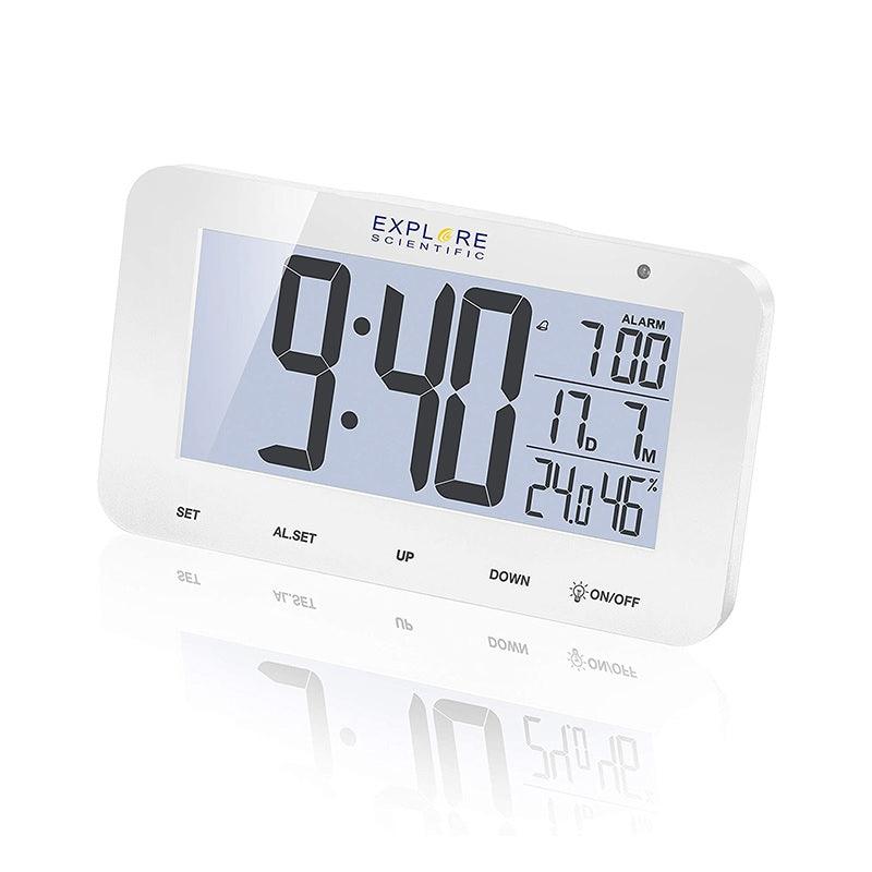 EXPLORE SCIENTIFIC DIGITAL ALARM CLOCK RDC1004 WHITE — Grande Marvin